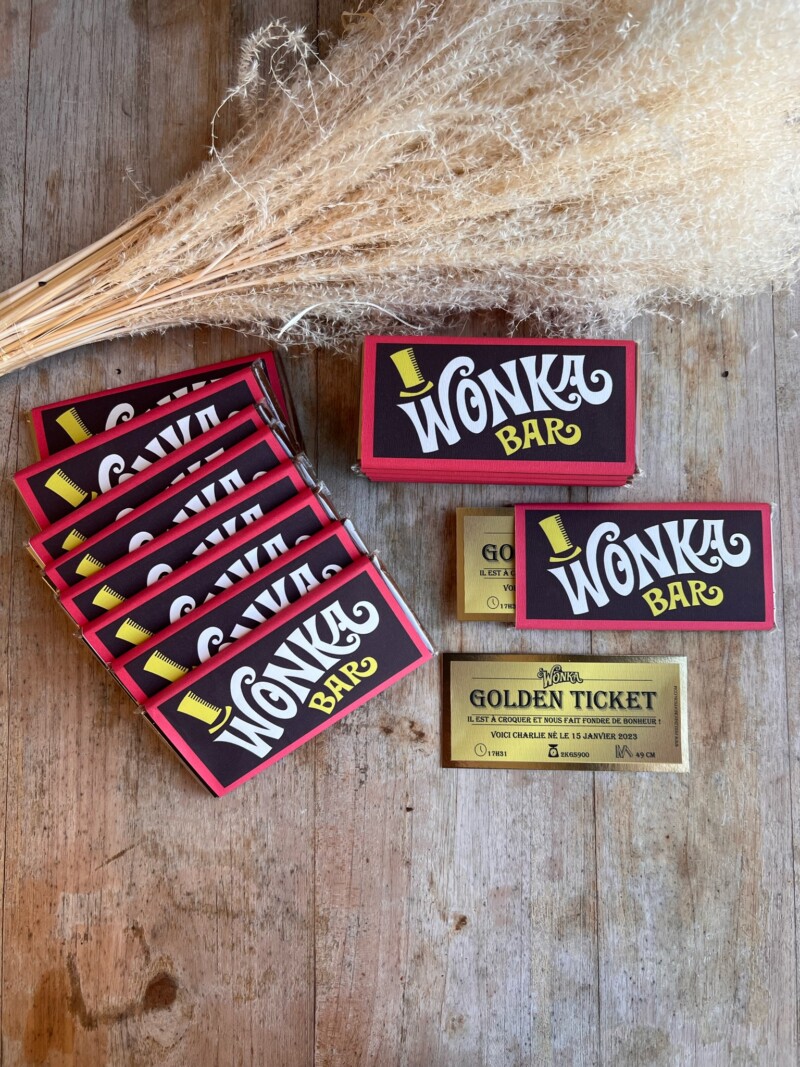 Faire-part Tablette de chocolat Willy Wonka