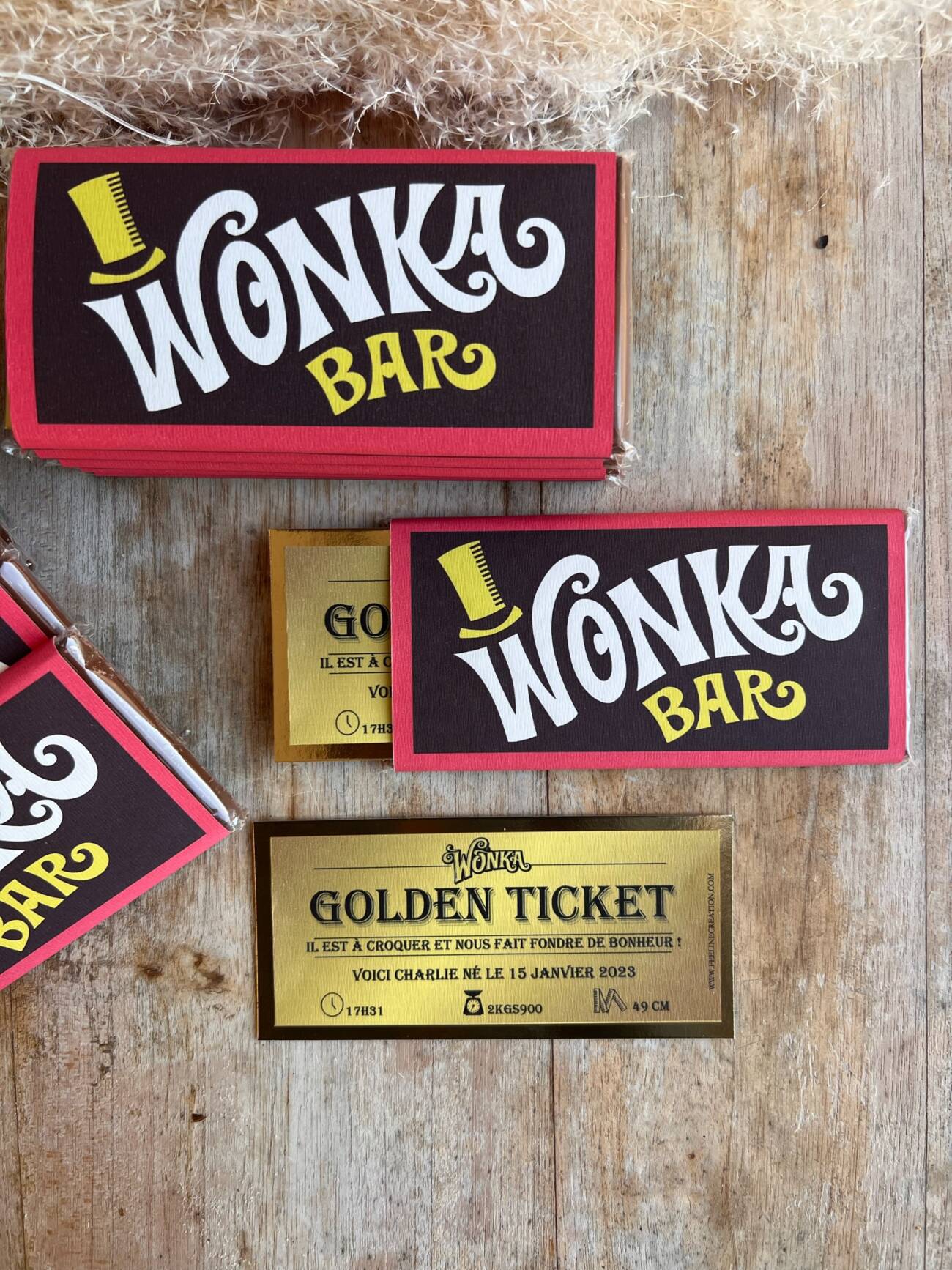 Faire-part Tablette de chocolat Willy Wonka