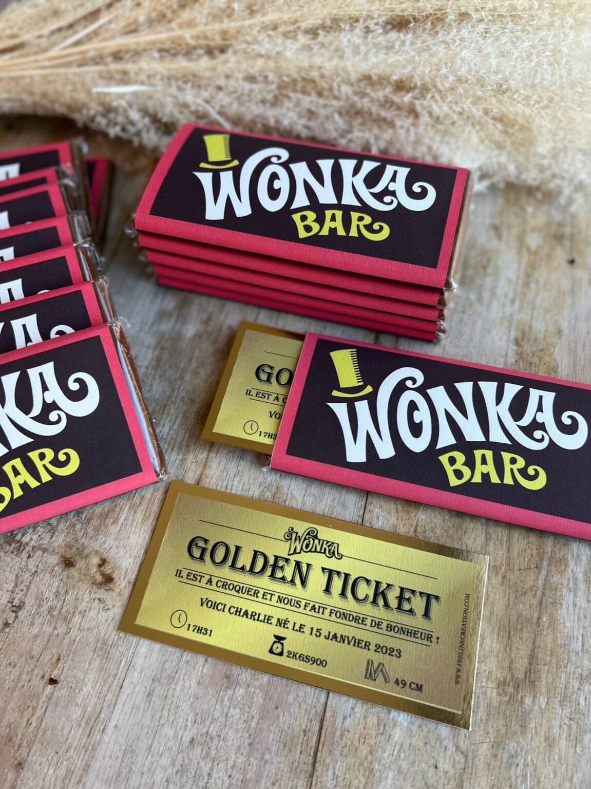 Faire-part Tablette de chocolat Willy Wonka