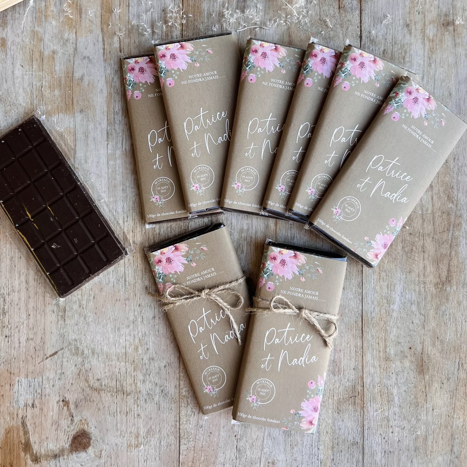 Tablette de chocolat personnalisée - Féeline Création